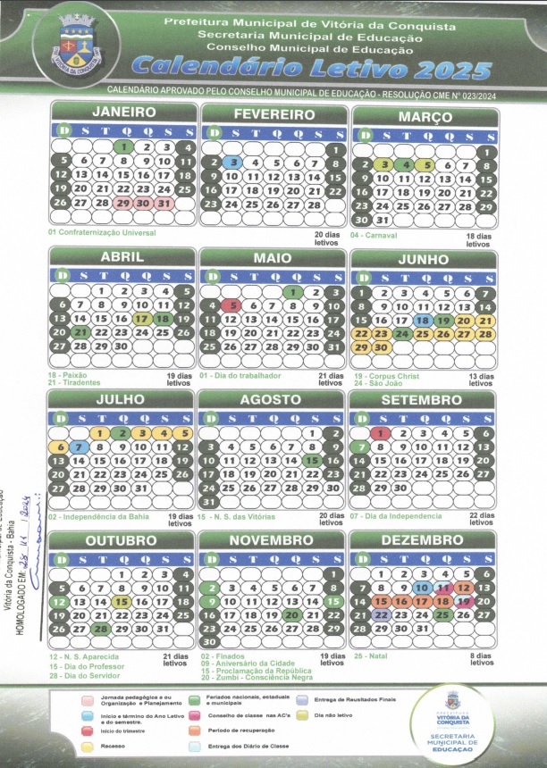 Conselho Municipal de Educação aprova calendário letivo para 2025 ...
