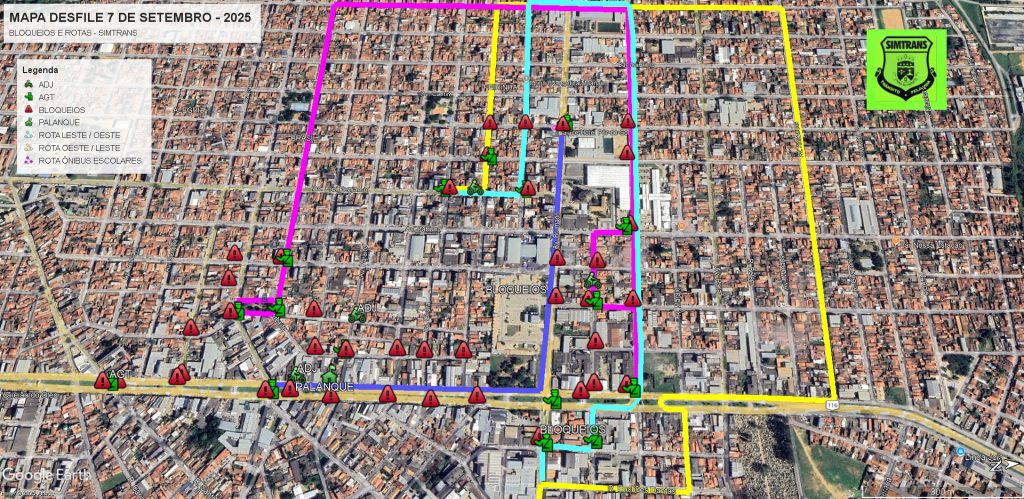 MAPA DESFILE 7 DE SETEMBRO - 2025 - Prefeitura Municipal de Vitória da Conquista - PMVC